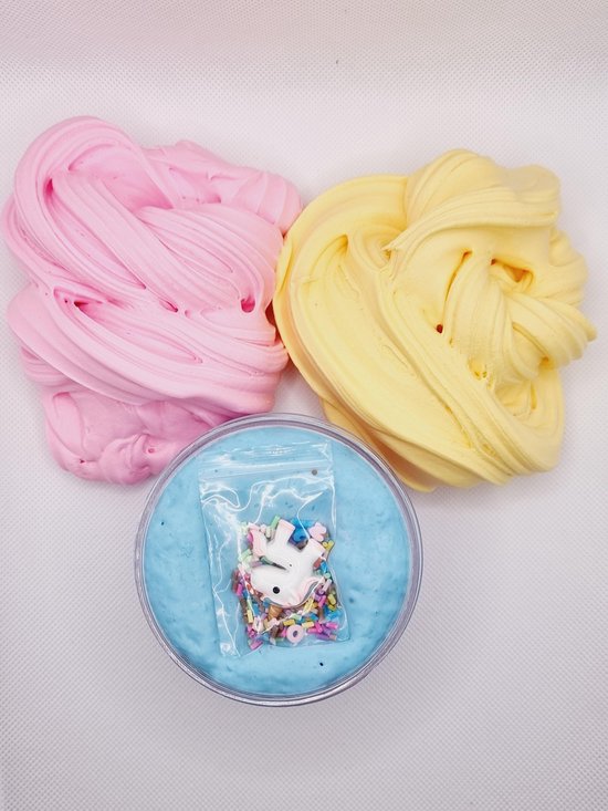 Fluffy slijm - Speelslijm - Butter slime - 3x mixed kleuren - Anti ...