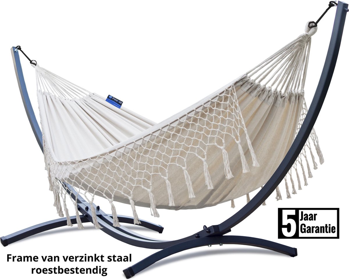 Potenza® Hangmat met standaard – 2 persoons – VERZINKT METALEN frame ...