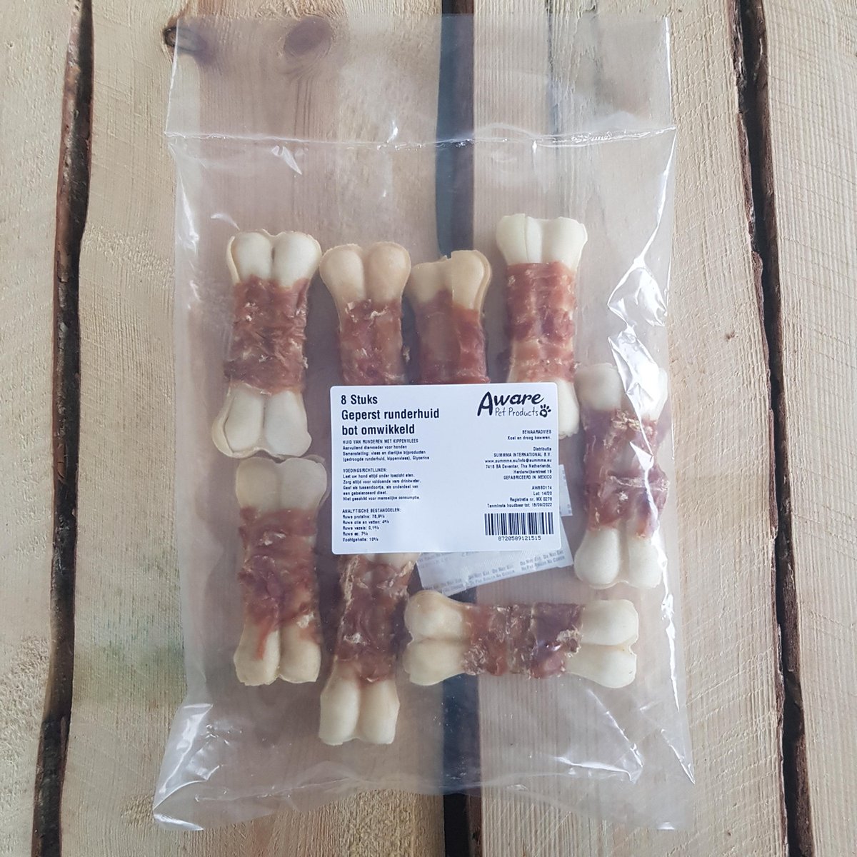 Aware Pet Products - Geperst hondenbot omwikkeld met kip 8st. 11,5cm ...