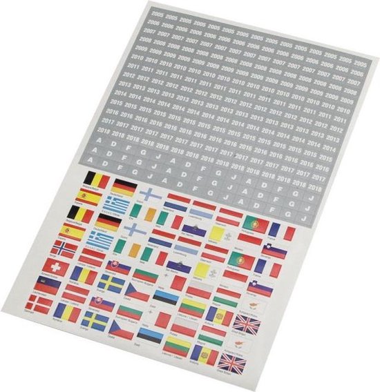 SAFE Stickers met jaartallen en vlaggen van 34 Europesche landen | bol