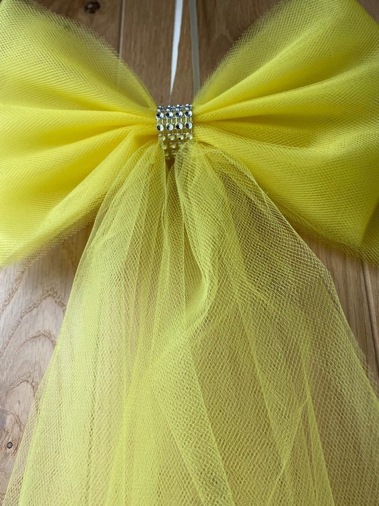 Gele Strikken met Diamanten Lint 2 stuks/ Bruiloft Decoratie/ Bruiloft ...