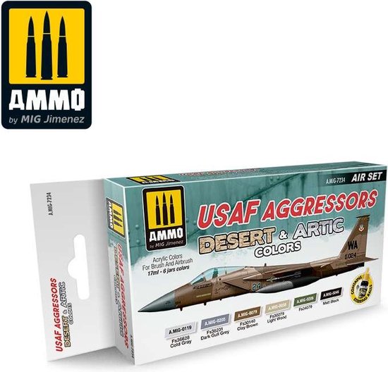Mig - Set Usaf Aggressors Desert En Artic Colors 6x17 Ml - MIG7234 ...