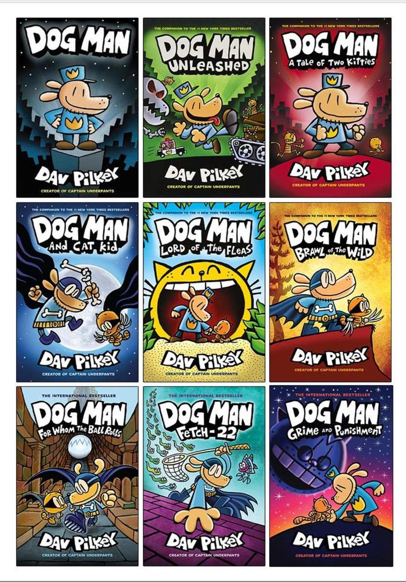 Dog Man Series 9 Books Collection Set by Dav Pilkey, Dav Pilkey ...