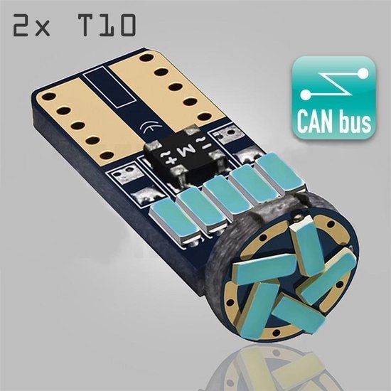T10 Led Lamp Blauw (Set 2 stuks) 10000K Canbus 5W5 | W5W | Blue | Led ...