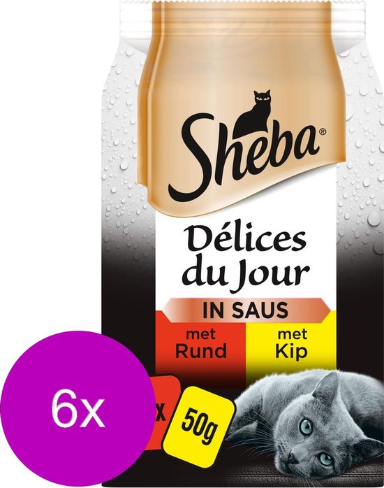 Sheba Multipack Delices Du Jour Traiteur - Kattenvoer - 6 x Mix 6x50 g ...