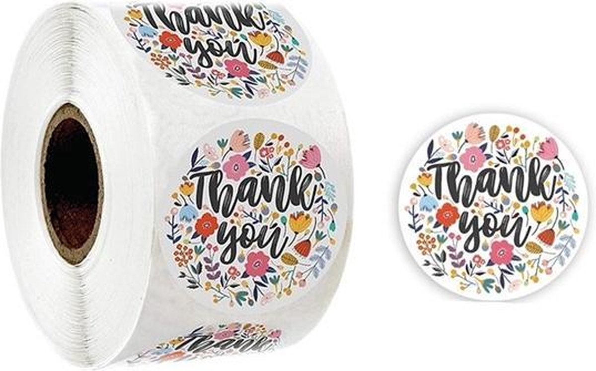 Sluitsticker - Sluitzegel - Thank you | Bloem / Bloemen – Flowers | Huwelijk -... | bol.com