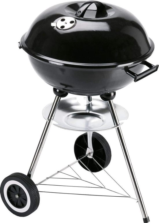 BBQ houtskool op standaard rond Ø46 cm, kleur zwart, incl. asvanger ...