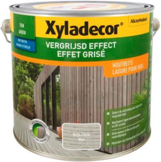 Effet gris Xyladecor - Teinture pour bois - Grijs - 2,5 L | bol.com