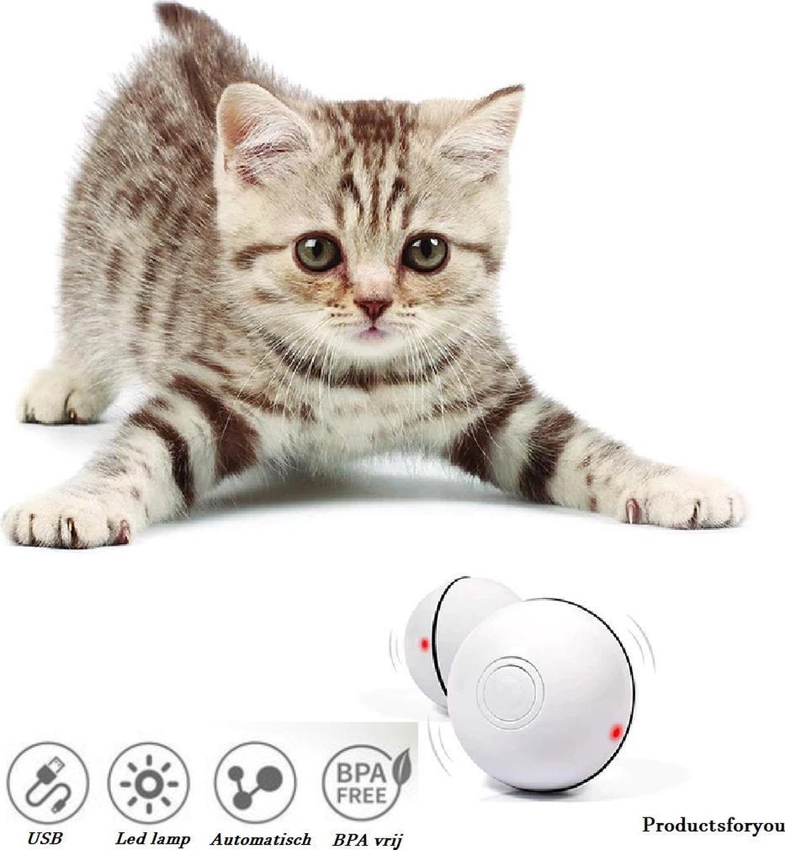 Interactieve bal Kat/Hond- Kattenspeeltjes - Kattenbal - Elektrische ...