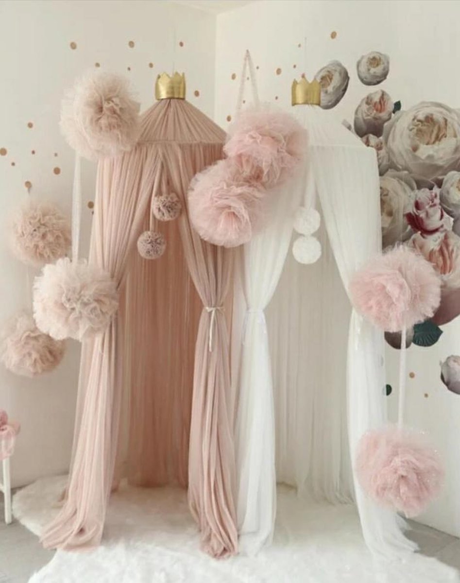 Pom Pom Slinger Bal Roze Groot Decoratie Hemeltje Klamboe Sluier ...