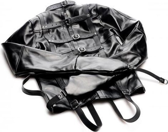 Camisole de force en cuir artificiel - Extra Large - BDSM - XL - Bondage - Zwart -... | bol.com