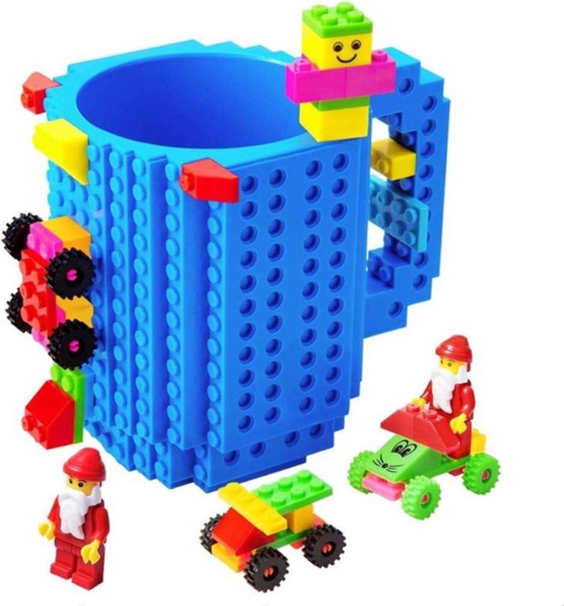 Build on Brick Mug - licht blauw - 350 ml - bouw je eigen mok met ...