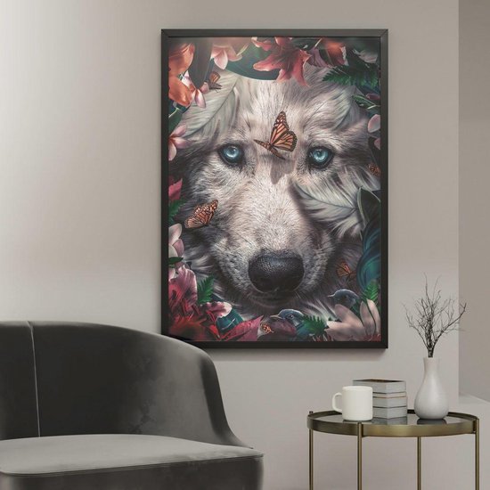 White Wolf A4 botanische jungle dieren poster | bol