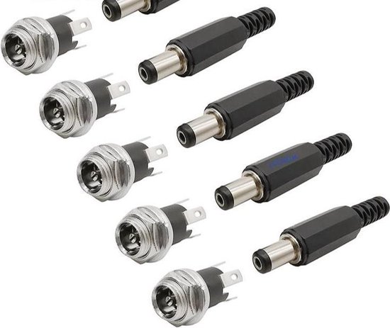 5.5mm x 2.1mm 5.5x2.1 dc voeding plug connector + vrouwelijke metalen ...