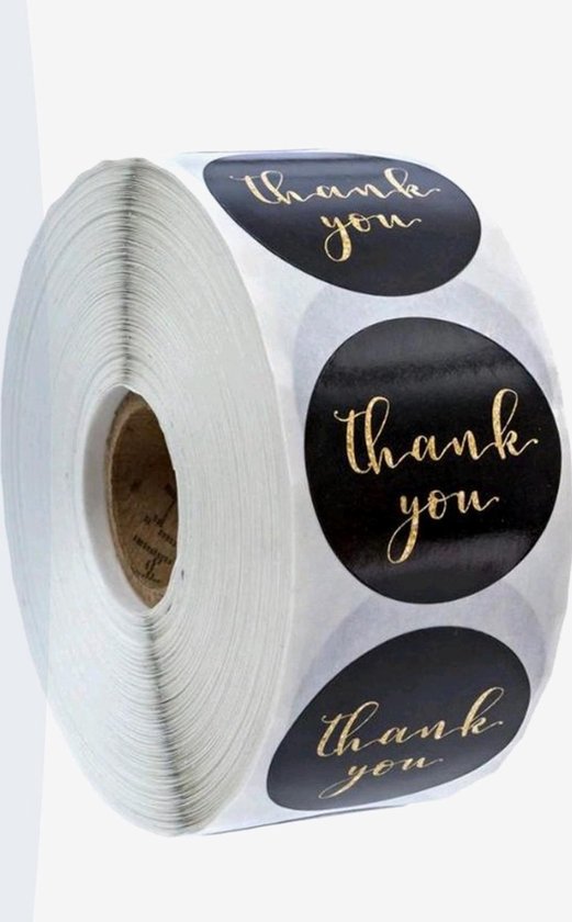 Stickers "Thank you" - Bedrijfs stickers - Hobby Stickers - 500 stuks op rol - 25mm -... | bol
