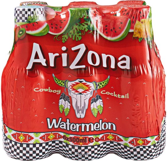 Arizona Iced Tea Watermelon Smaak Tray 6 flesjes van 50cl | bol