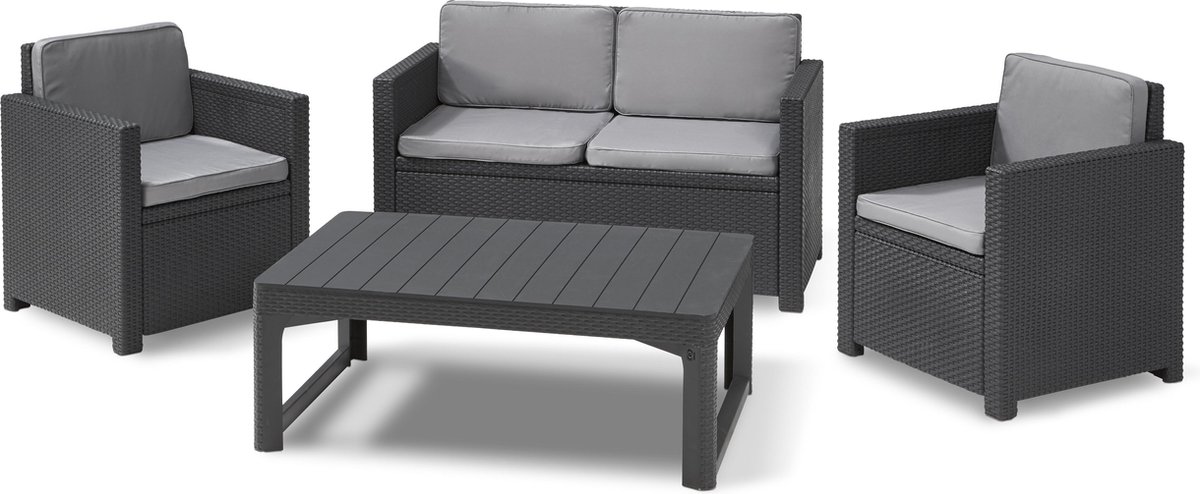 Allibert Monaco Loungeset + Lyon verstelbare tafel - 4-personen ...