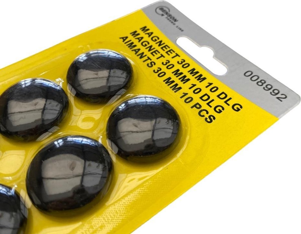 Magneten - Koelkastmagneten - Magneet - rond - 30mm - 10 stuks - Zwart ...