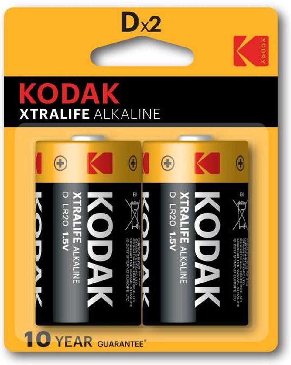 KODAK | Kodak Xtralife Alkaline Batteries Lr20 D Lr20 1.5v | bol.com