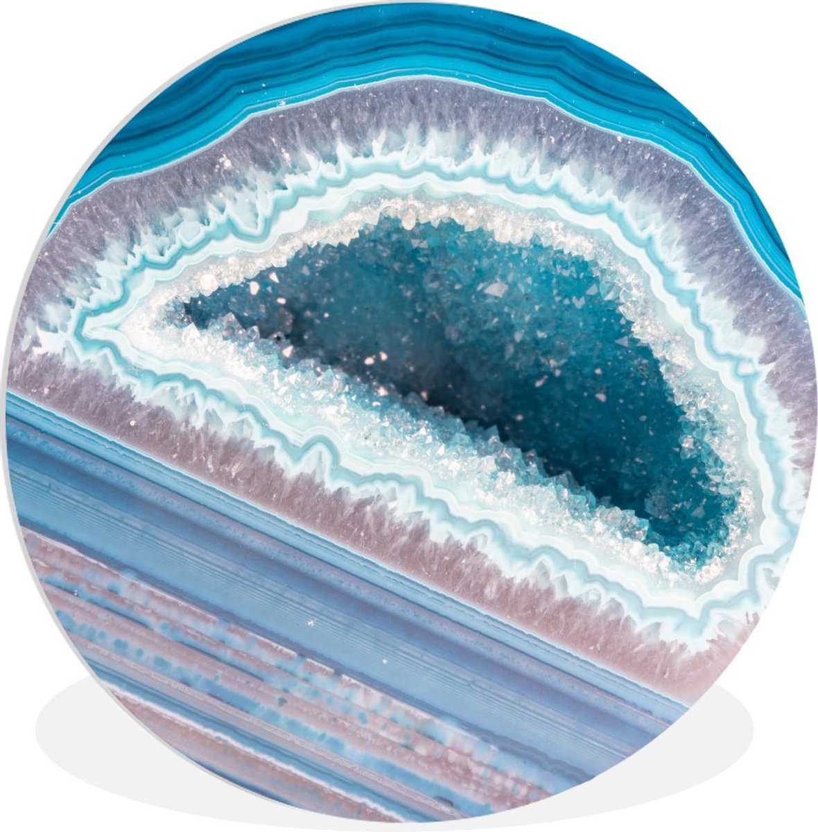 Gros plan d'une assiette en plastique cercle mural bleu avec agate ...