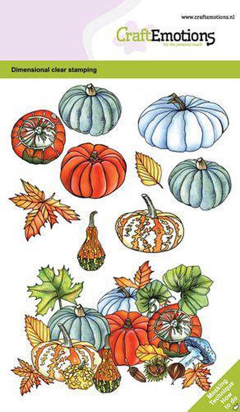 CraftEmotions clearstamps A6 - Pompoenen en kalebassen GB Dimensional ...