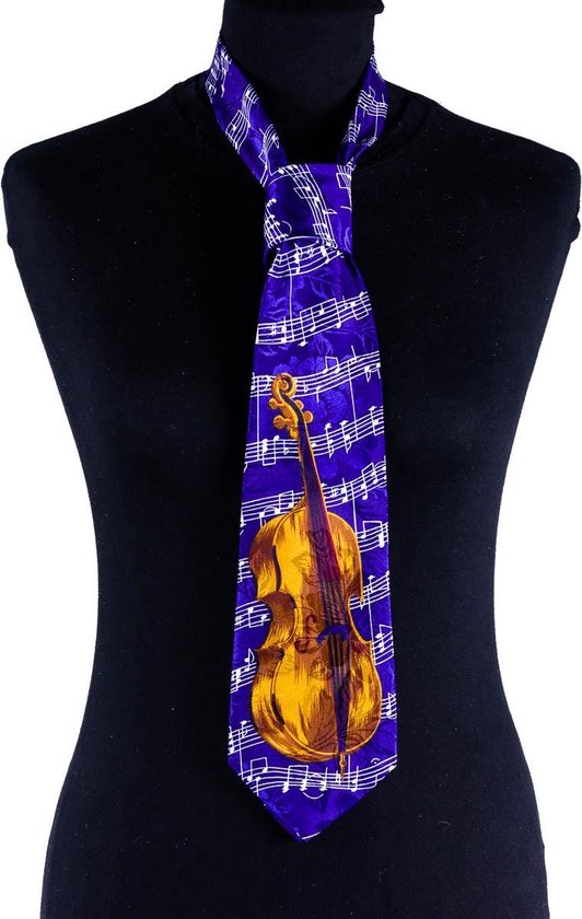 Stropdas met contrabas, paars | bol