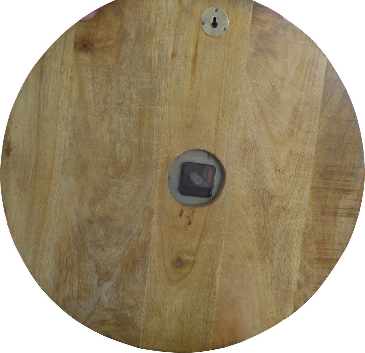 Wandklok Mango 60cm dia mango hout met ruw nikkel | bol.com