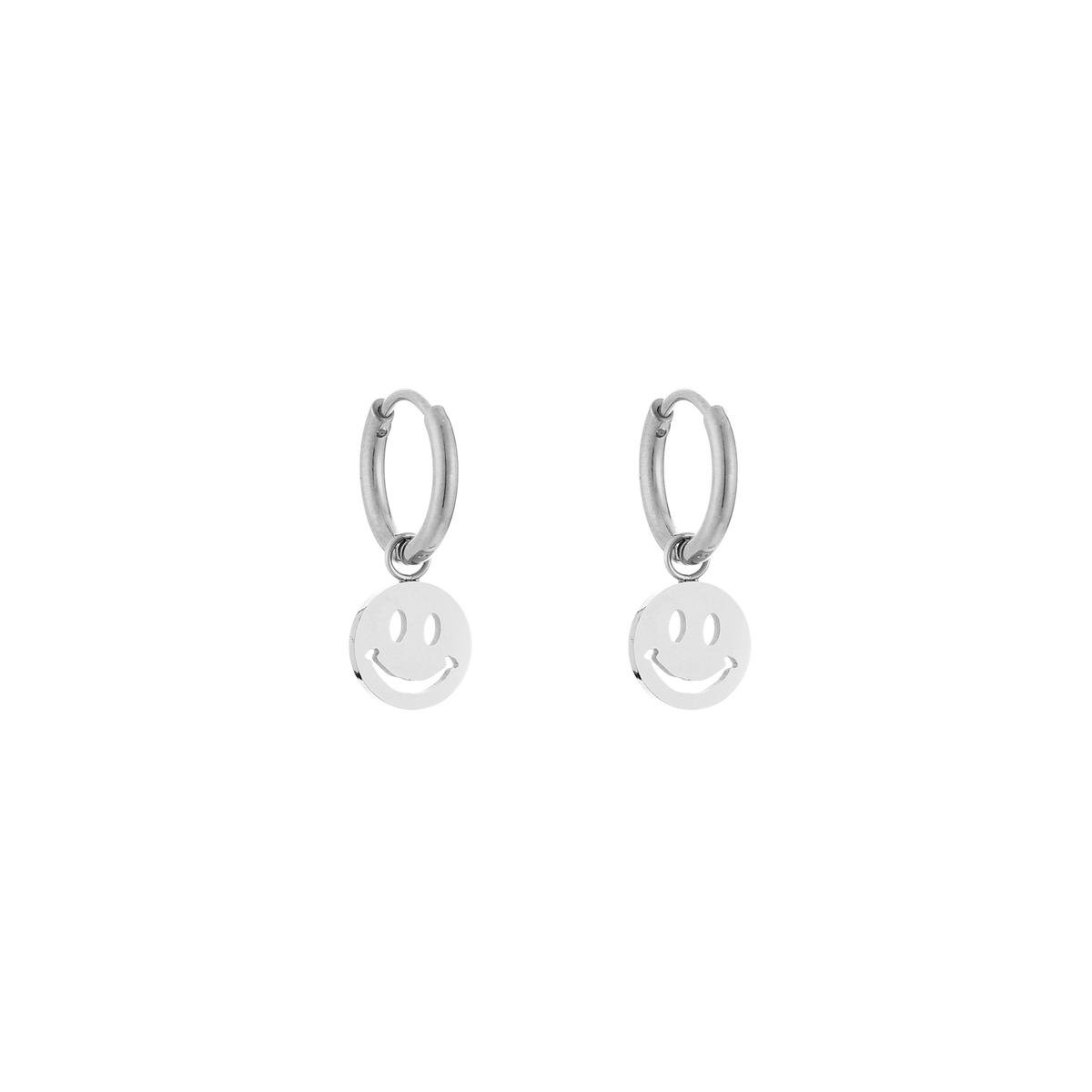 Oorbellen Smiley zilver | bol