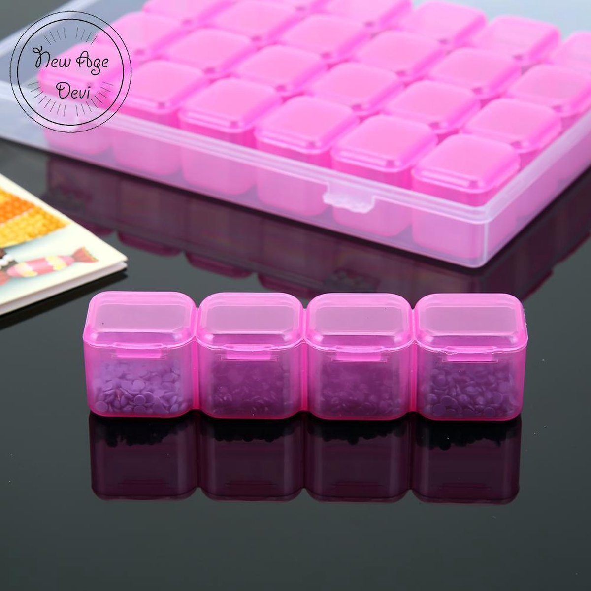 Diamond Painting Sorteerdoos - Diamond Painting box - Donker roze box ...