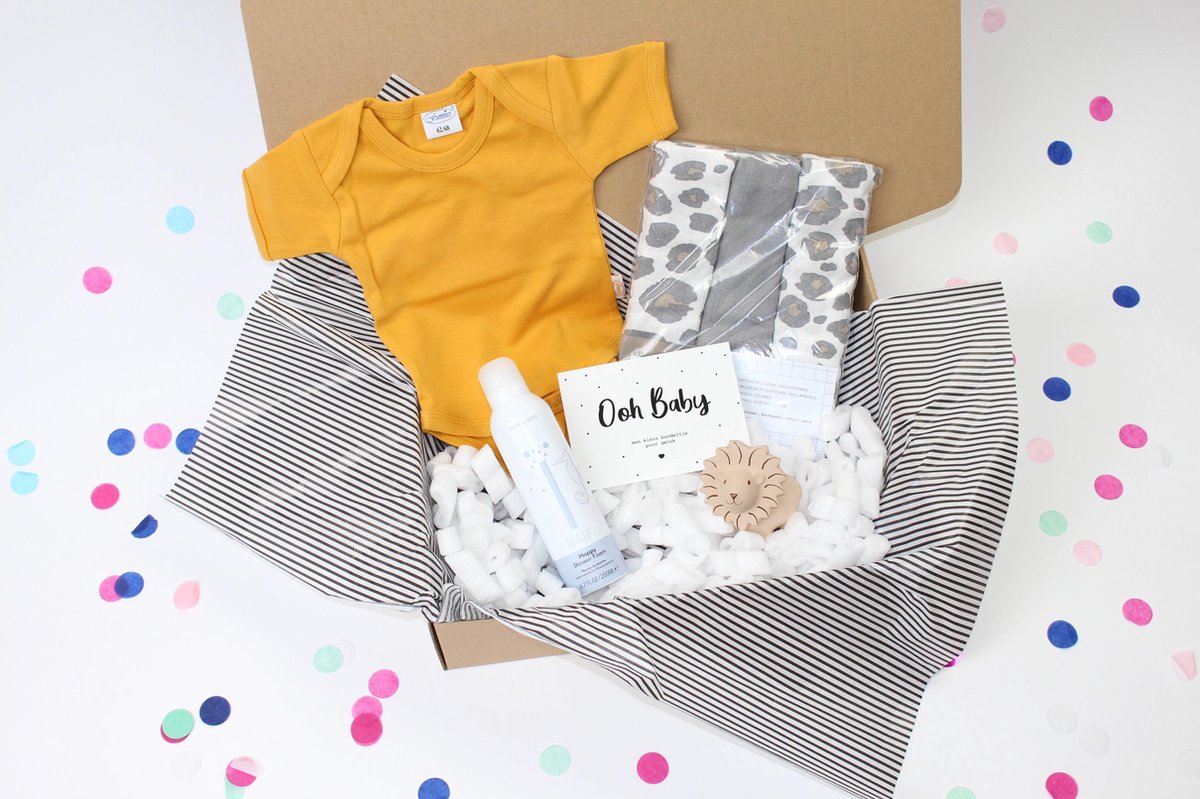 Happy little Box - babypakket- Kraampakket - 4 leuke producten - Oker ...