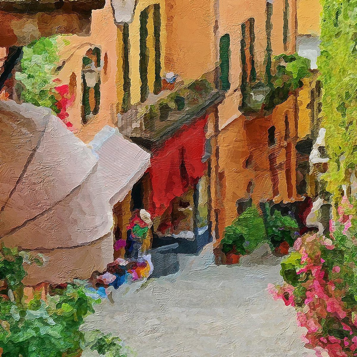 Graphic Message - Tuin Schilderij op Outdoor Canvas - Straatje aan het Meer -... | bol