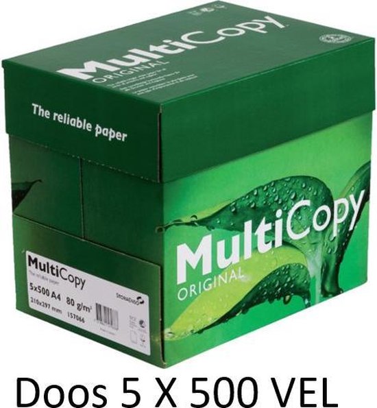 Multicopy - Kopieerpapier Zero A4 80gr wit 500vel | Pak a 500 vel | 5 stuks | bol