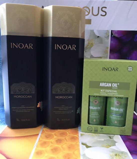 Inoar Moroccan 2x1000ml ORIGINAL keratine treatment marokkaanse keratin ...
