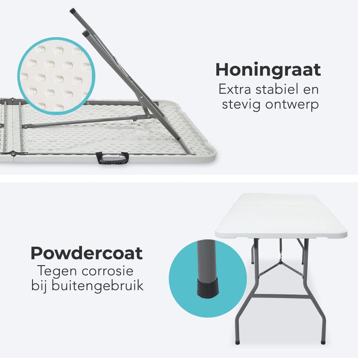 LifeGoods Inklapbare Tafel - 70x180cm - Verstelbare en stevige ...