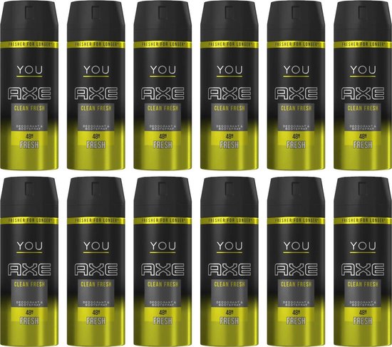 Axe Deospray / Bodyspray – YOU Clean Fresh - JUMBOPAK - 12 x 150 ml | bol