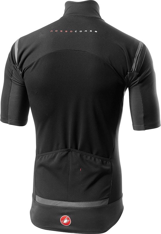 Castelli Fietsjack korte mouwen sterk waterafstotend voor Heren Zwart ...