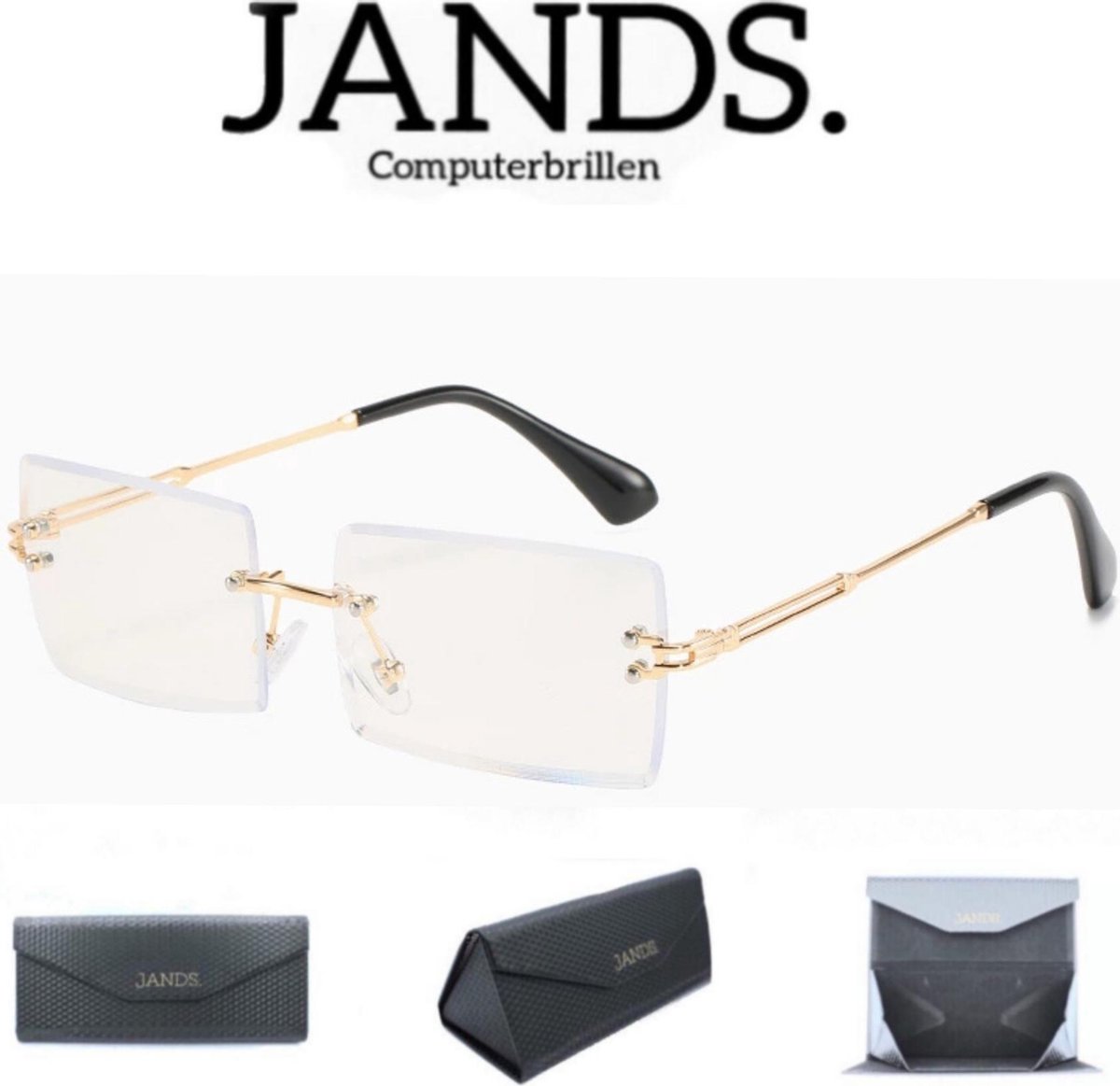 JANDS. NR.4 - Computerbril - Met Hardcase - Blauw Licht Bril - Blue ...