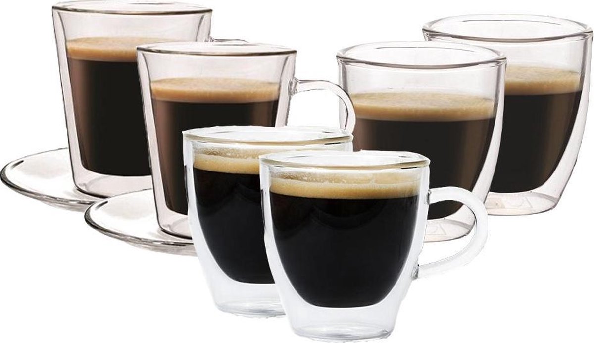 Fijnproevers koffieglazen, Dubbelwandig - Set van 6 glazen - Maxxo ...