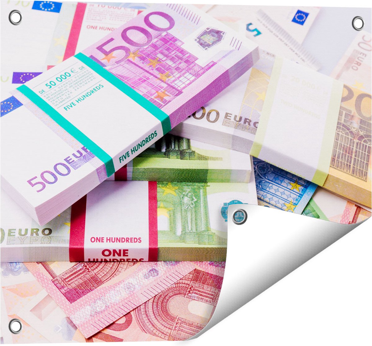 Gards Tuinposter Euro Geld Briefjes - Stapels - 50x40 cm - Tuindoek ...