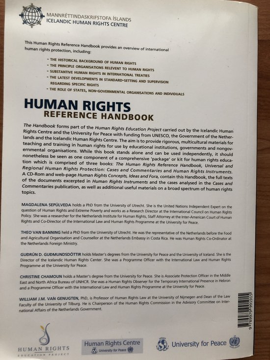 Human Rights reference handbook, M. Sepuldeva | 9789979991915 | Boeken ...