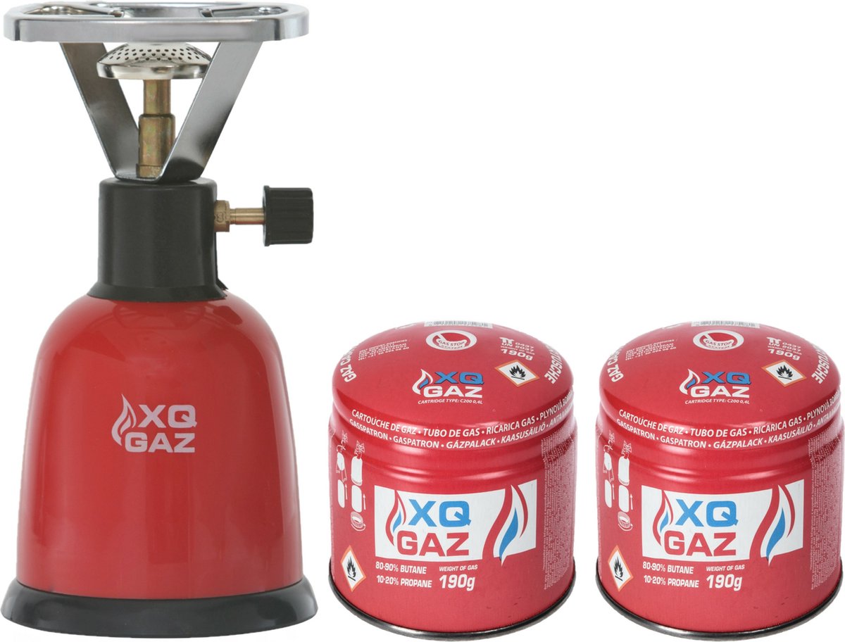 Camping kookpit - gasbrander - 12 x 12 x 21 cm - incl. 2x gasnavulling ...