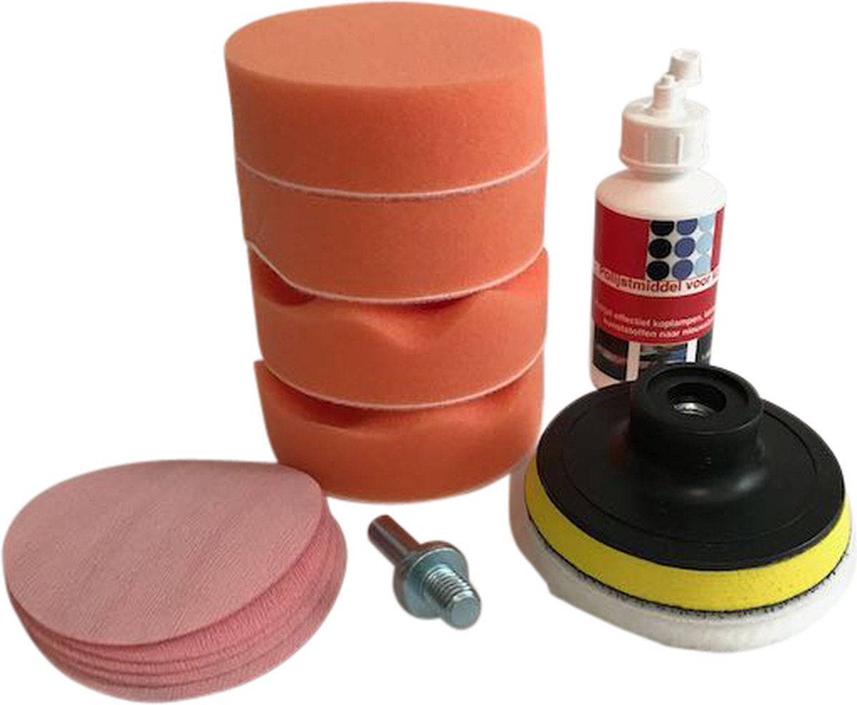 Koplamp Polijst set 75mm Compleet voor Boormachine 12-delig | bol.com