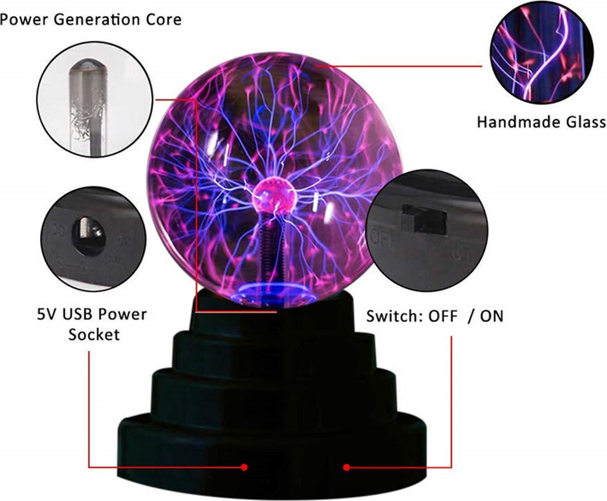 Magische Plasma Bol - Plasma Lamp - Stroom Bol - Lichtshow Magische ...
