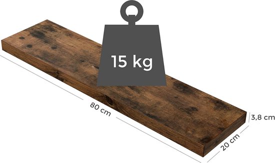 MIRA Home - Wandplank hout - Wandplank zwevend - Decoratie - Rustiek ...