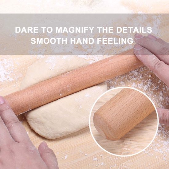 Deegroller hout – houten deegroller - rolhout | bol