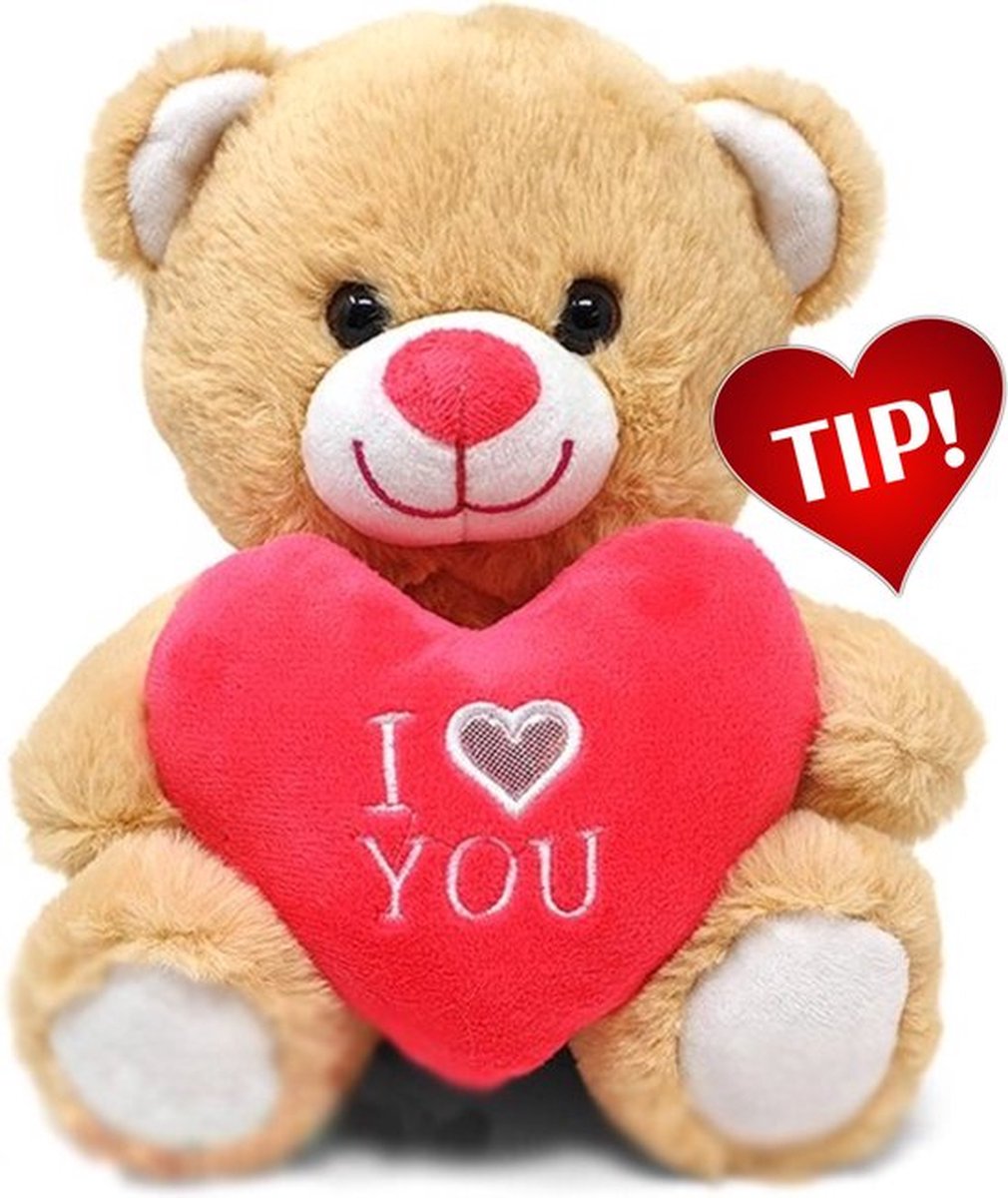 Teddybeer Cuddle Pluche Knuffel 22 cm [valentijn cadeautje voor hem ...