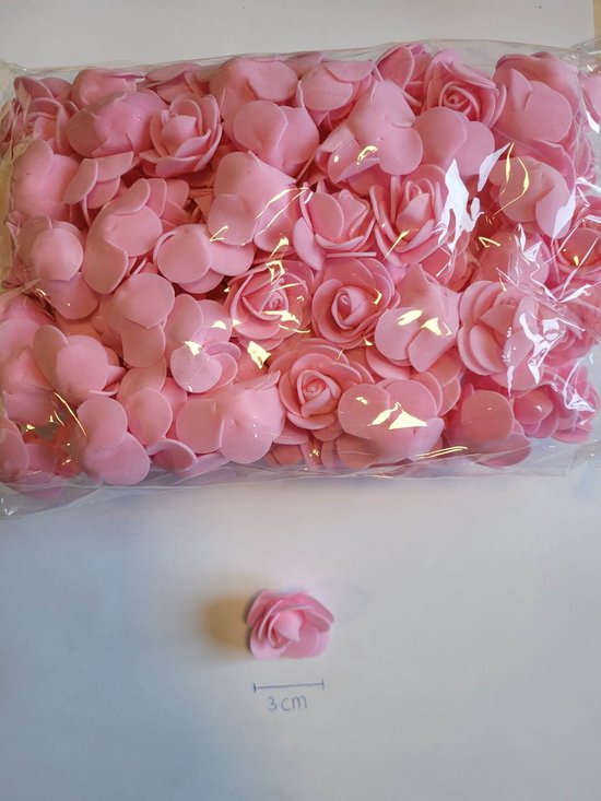 Foam roosjes 3 cm - Losse rozen voor beer ( +/- 144 stuks ) Roze | bol.com