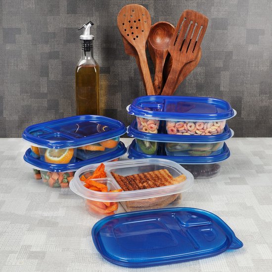 Freshly Contained 3 Compartimenten Diep Plastic Voedsel Containers (10 ...