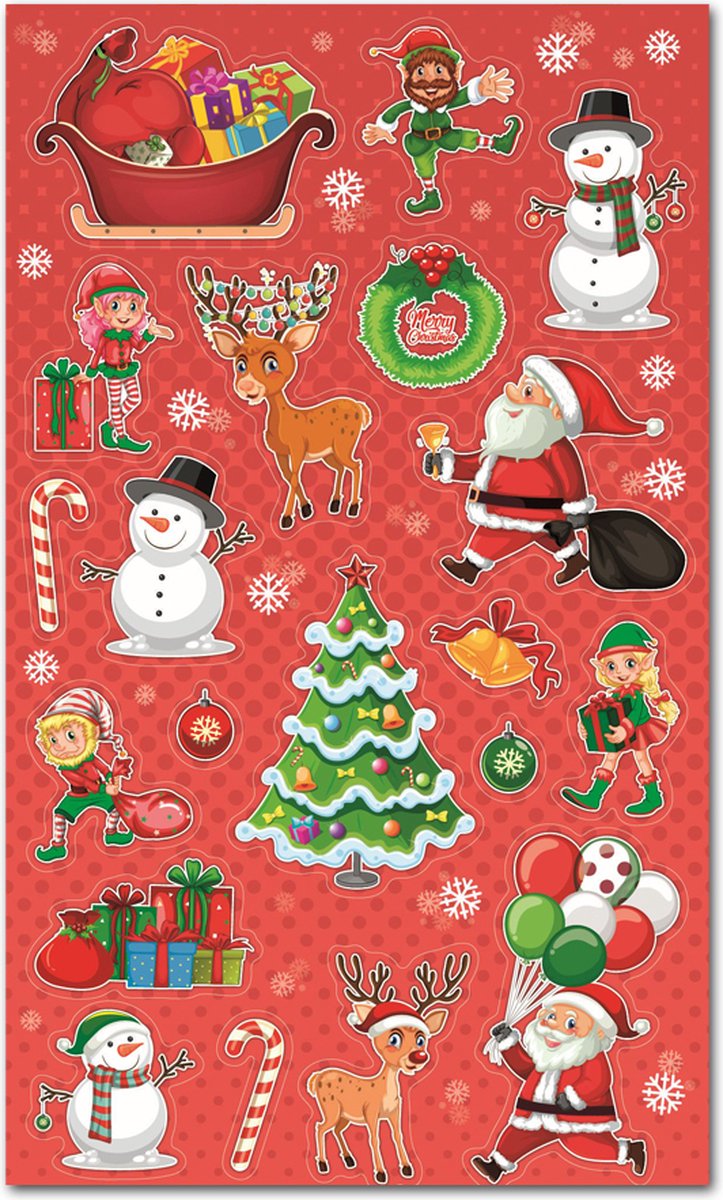 Kerst Stickervellen - Stickers Kerst - Kaarten maken - Knutselen Kerst ...