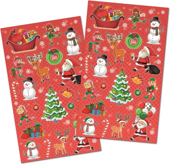 Kerst Stickervellen - Stickers Kerst - Kaarten maken - Knutselen Kerst ...